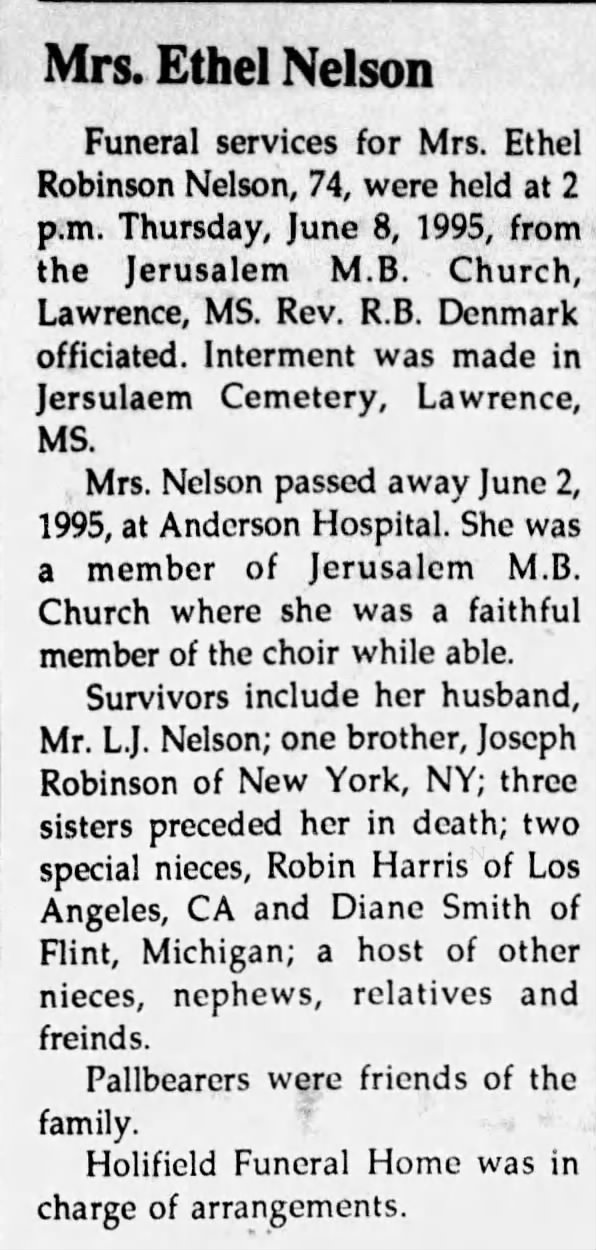 Ethel Robinson Nelson – Our Unique Stories