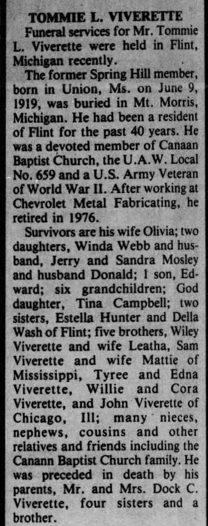 Tommie L. Viverette – Our Unique Stories