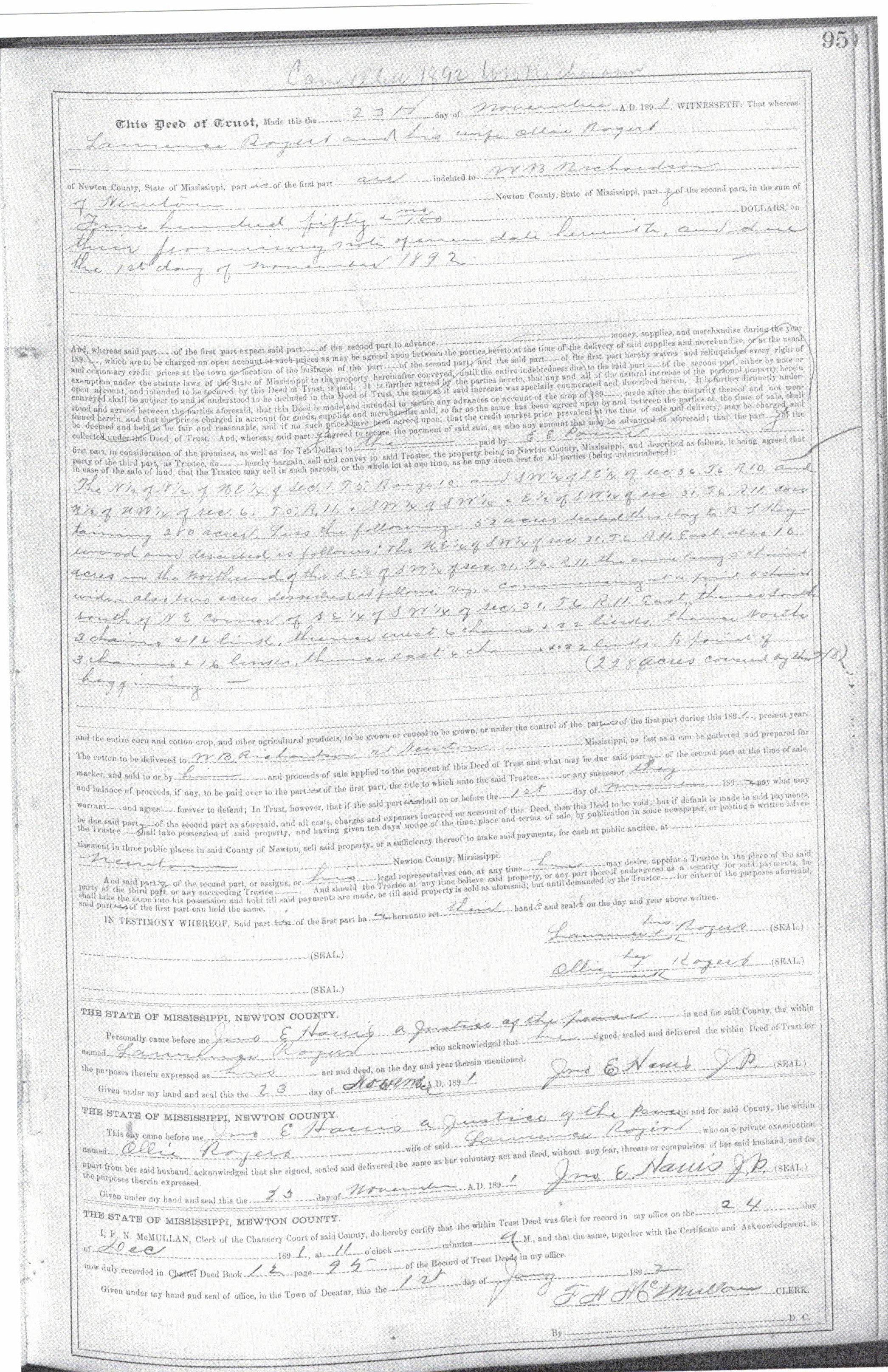 Lawrence-Ollie Rogers-W.B.Richardson-1891-B12-P95 – Our Unique Stories